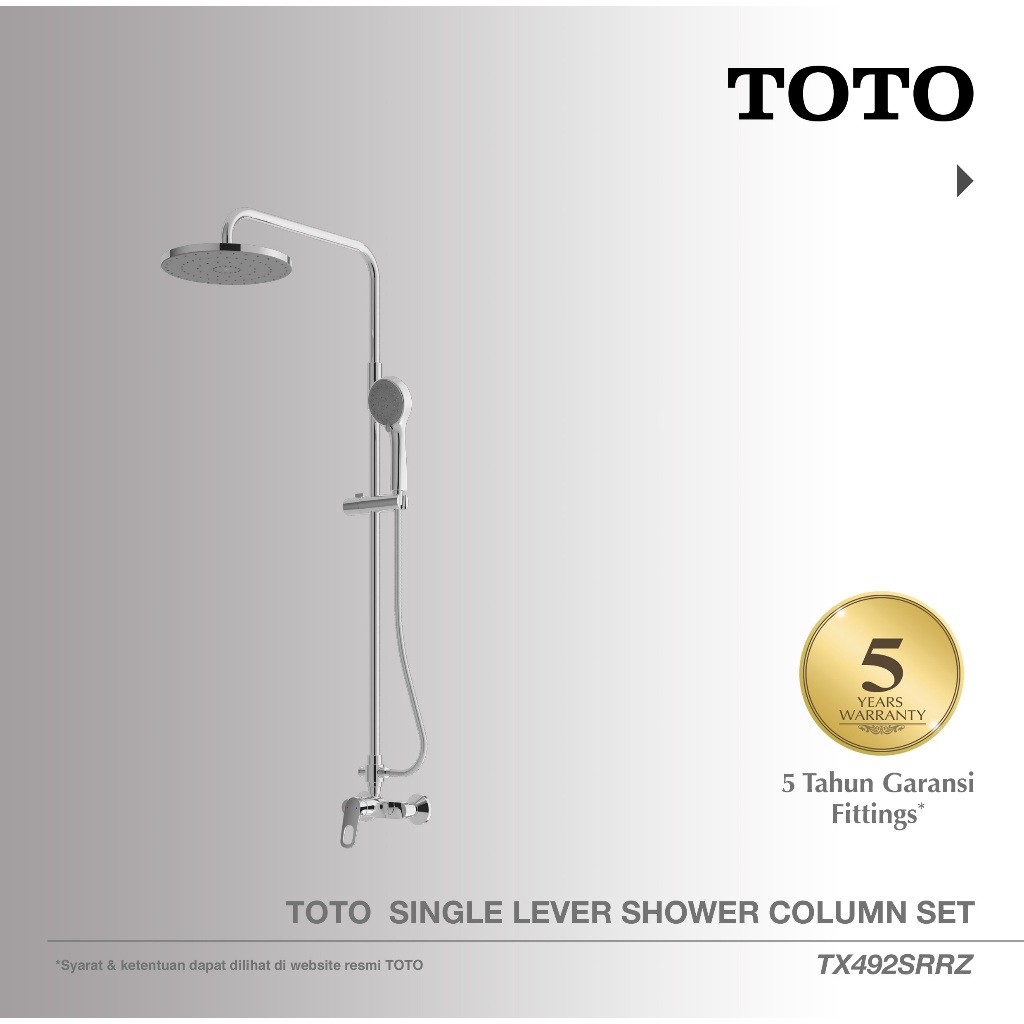 Jual TOTO Rei R Single Lever Shower Column Set / Shower Tiang TX492SRRZ ...
