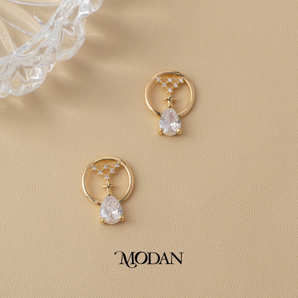 Jual Modan - Circle Drop Earrings Anting Korean Style S925 | Shopee ...