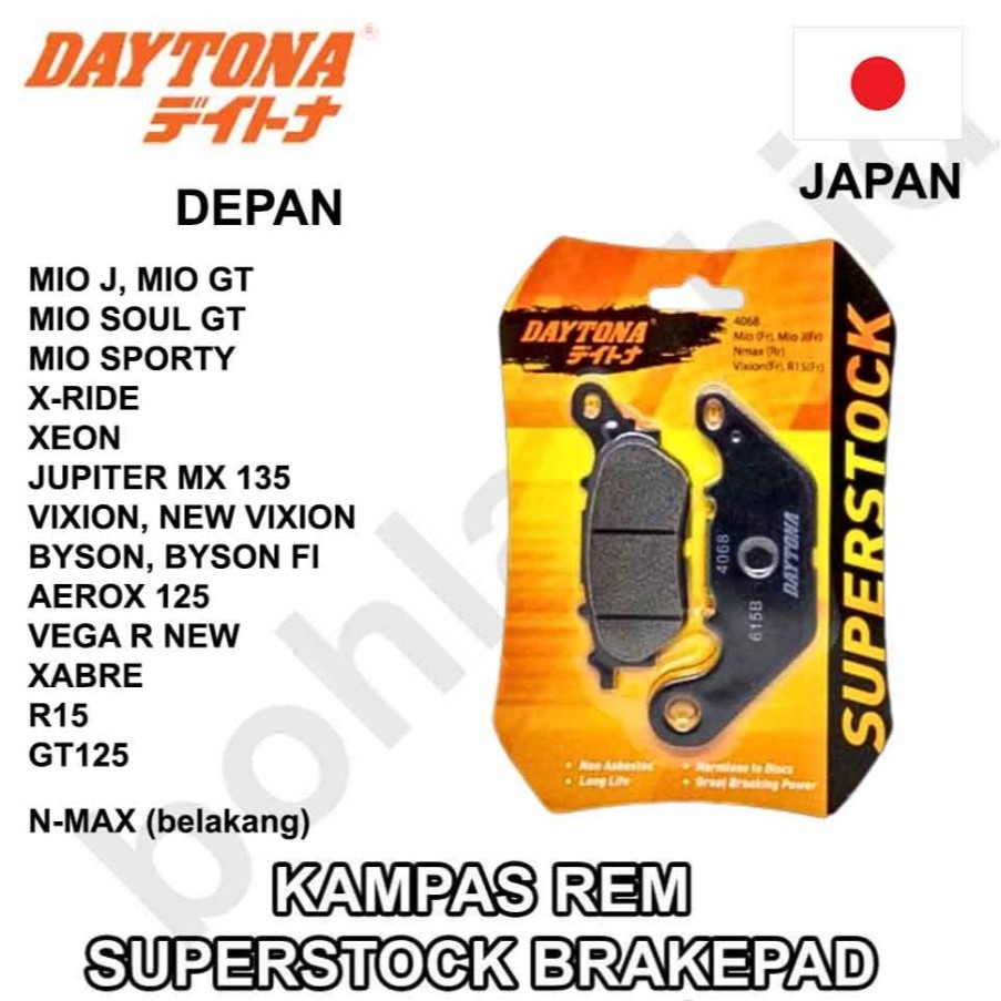Jual Kampas Rem Depan DAYTONA MIO, XRIDE, XEON JUPITER VIXION BrakePad 4068 | Shopee Indonesia