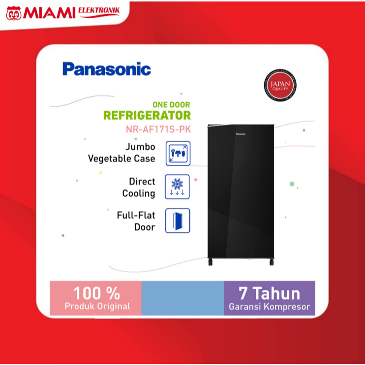Jual Panasonic NR-AF171S-PK / NRAF171SPK Lemari Es 1 Pintu 155 Liter Black Kulkas 1 pintu ...
