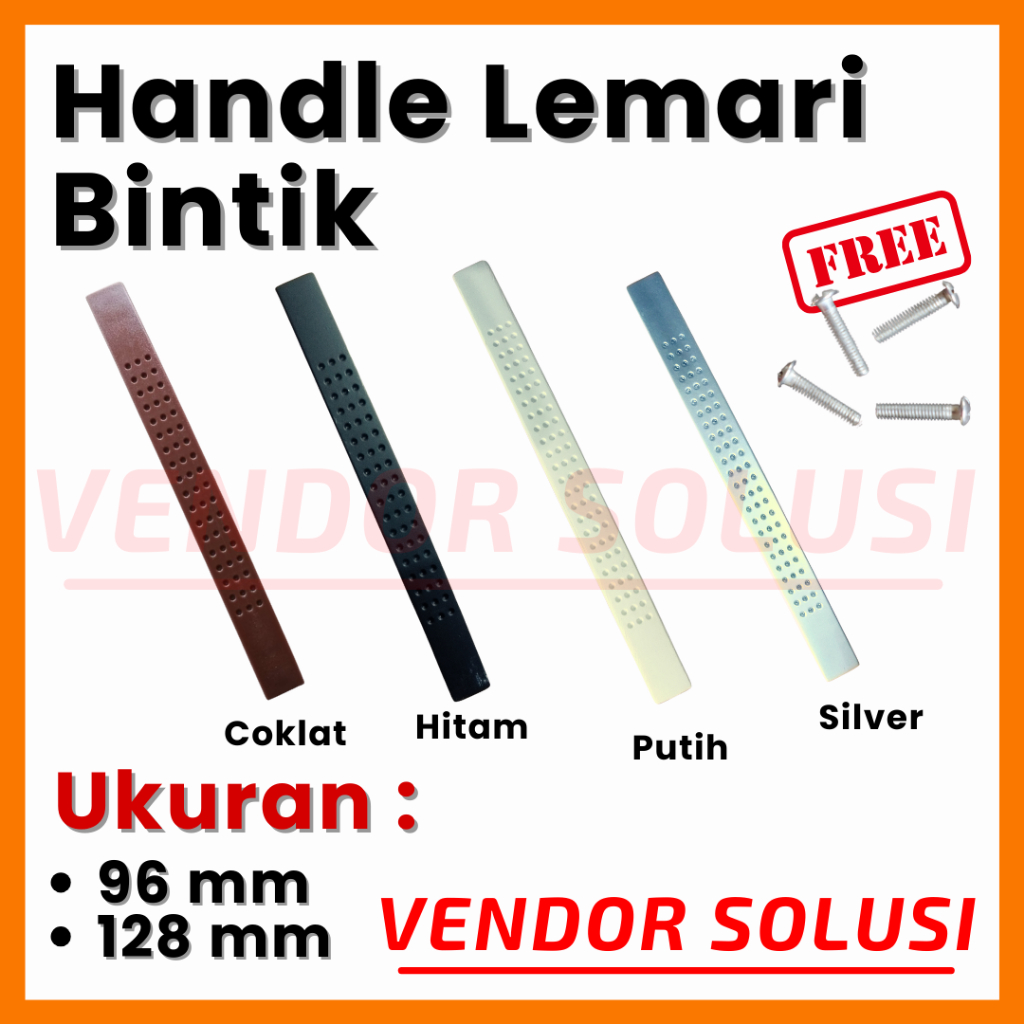 Jual Handle Laci Lemari Plastik KNT Bintik Hitam Putih Silver Handle ...