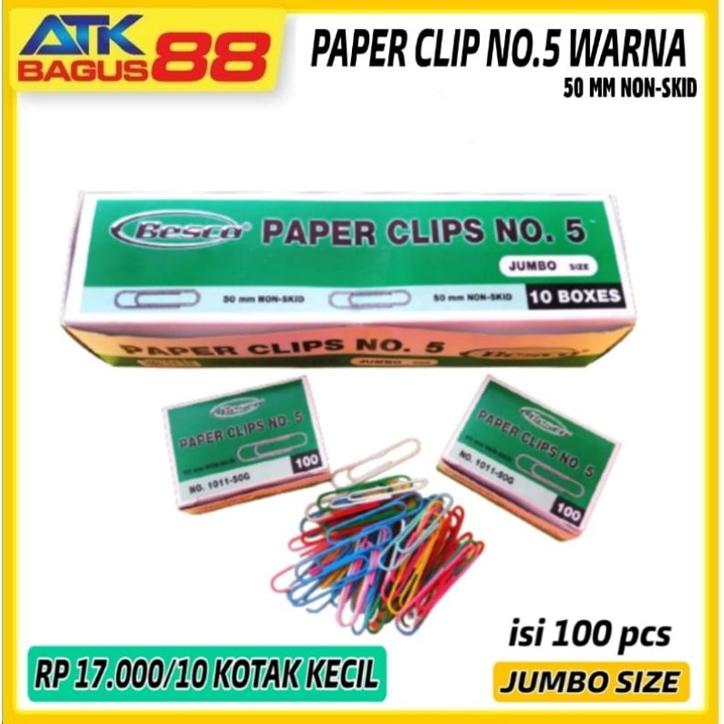 Jual 10 Kotak Kecil Paper Clip Warna Warni No.5/Paper Clip Murah ...