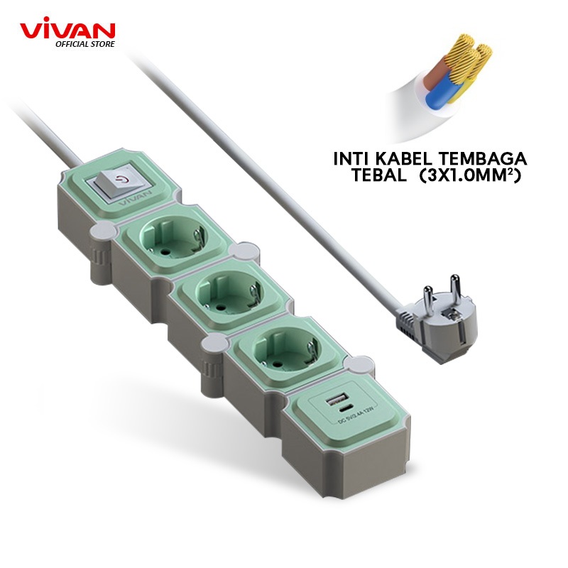 Jual VIVAN Safety Socket VPS-H PRO Series Saklar Adaptor Stop Kontak ...