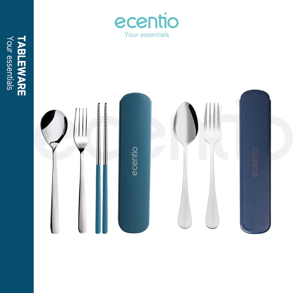 Jual ecentio 2/3Pcs Stainless Steel Alat Makan Set Sendok Garpu set ...