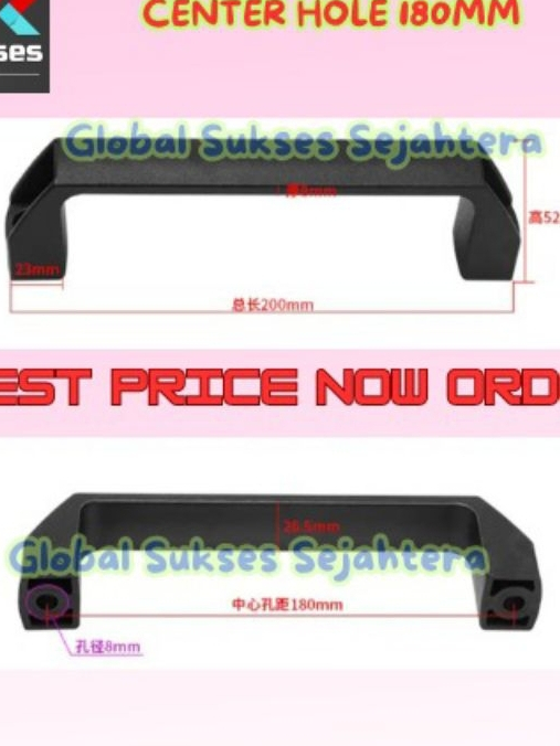 Jual Handle Plastik Hitam Center Hole L180mm , Gagang Pintu Mesin ...