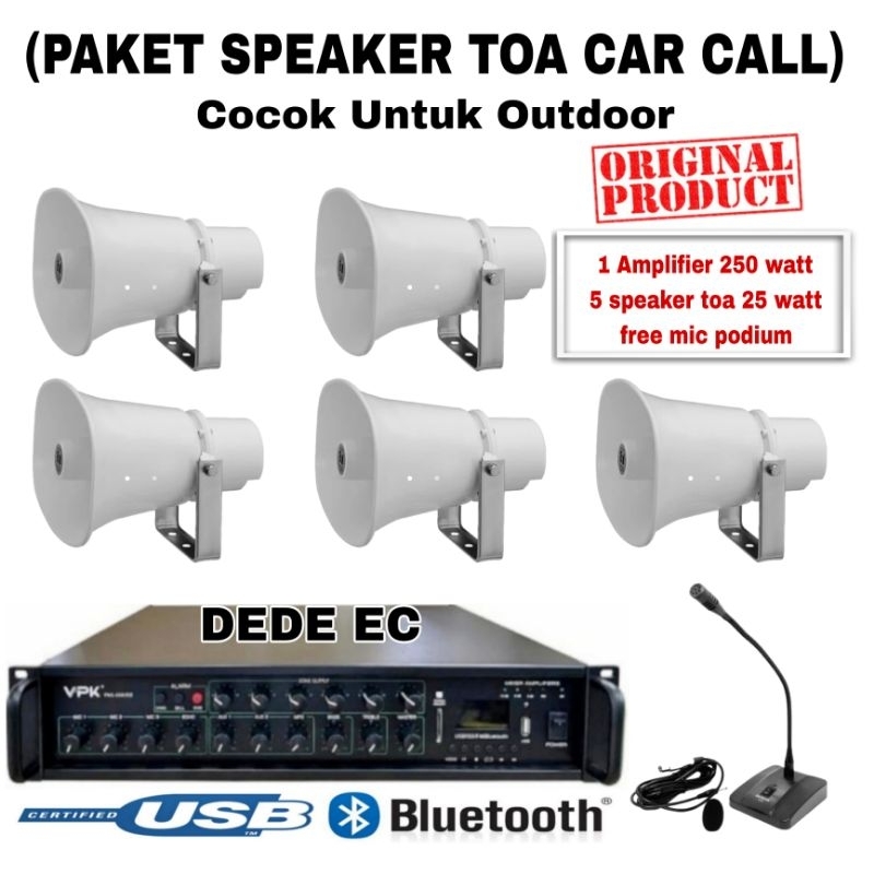 Jual PAKET SPEAKER TOA OUTDOOR SPEAKER CAR CALL UNTUK PABRIK,PARKIRAN,ISI 5 SPEAKER TOA ORIGINAL ...