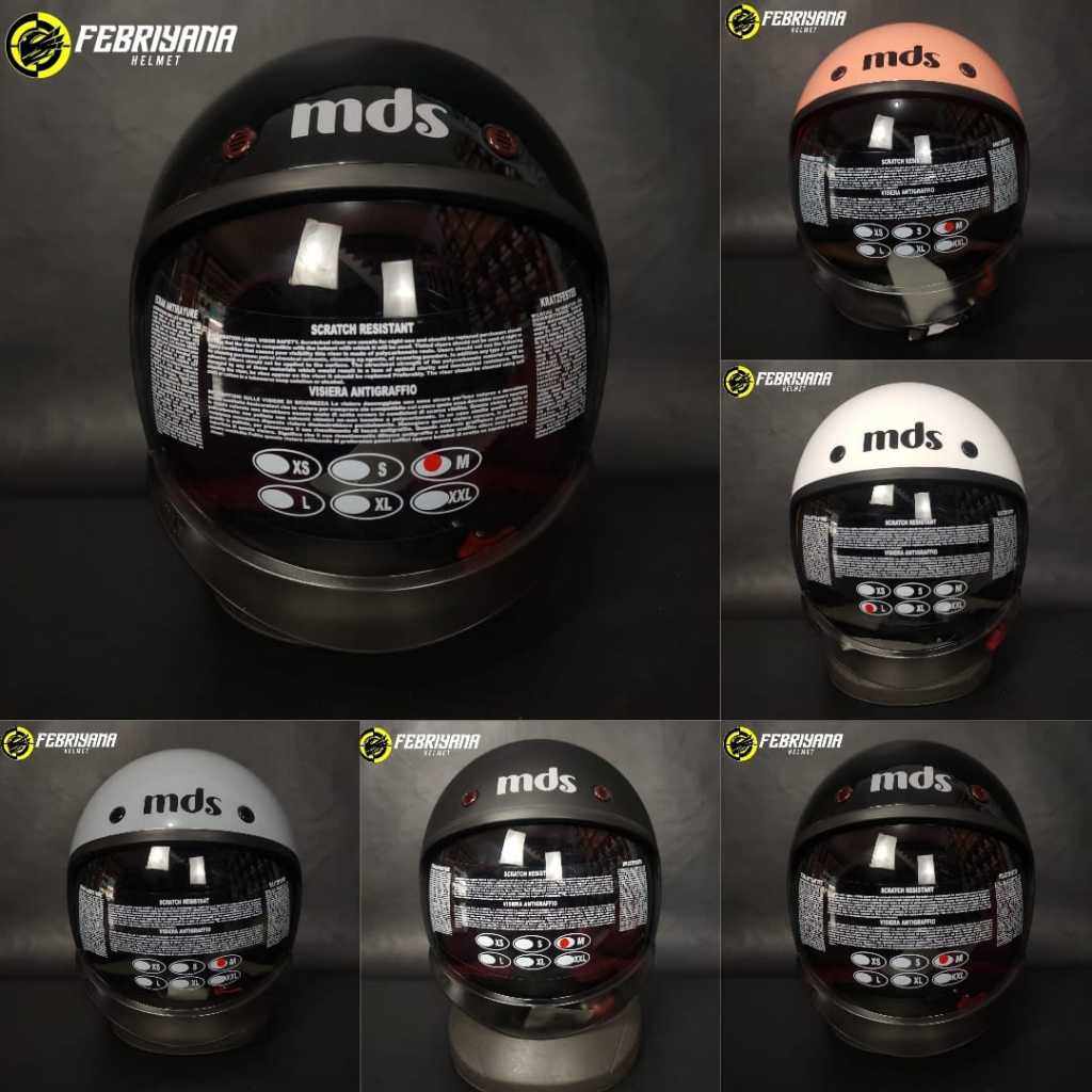 Jual HELM RETRO MDS MAGNUM SOLID CREAM ALL VARIAN WARNA | Shopee Indonesia