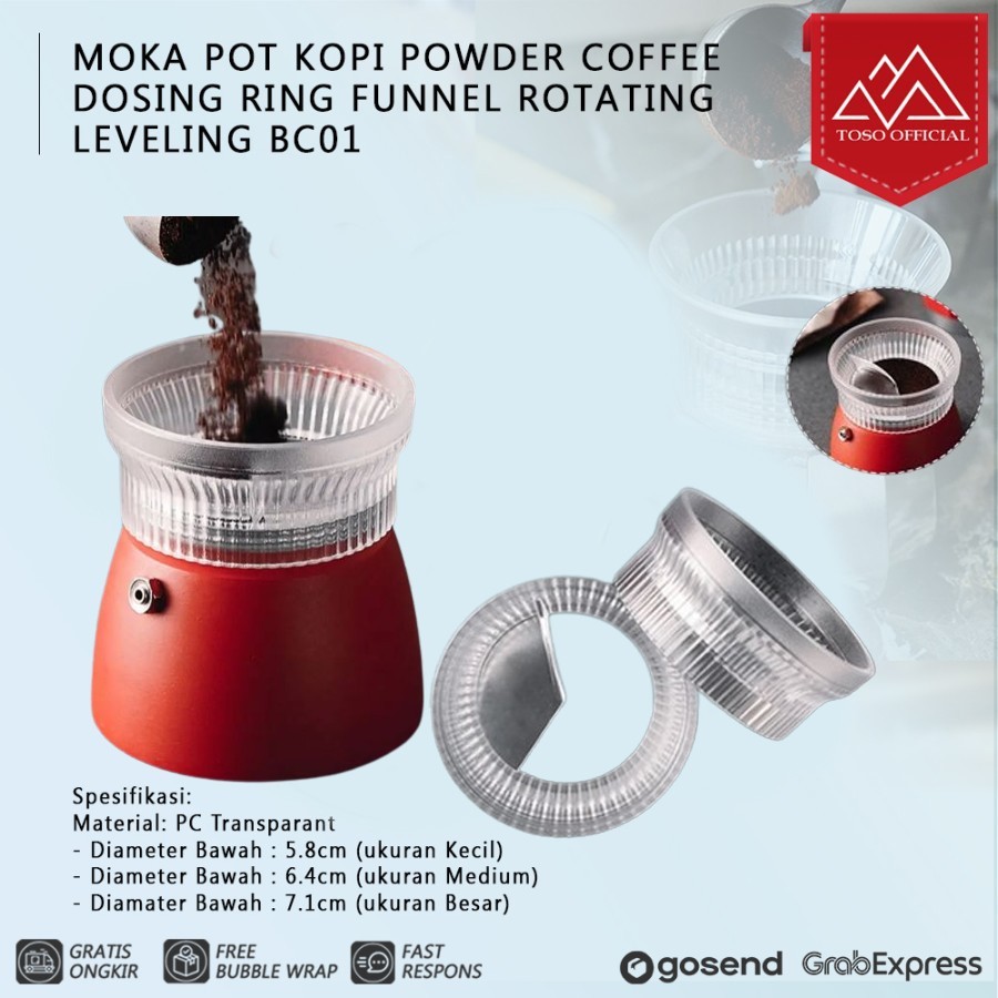 Jual Moka Pot Kopi Powder Coffee Dosing Ring Funnel Rotating Leveling ...