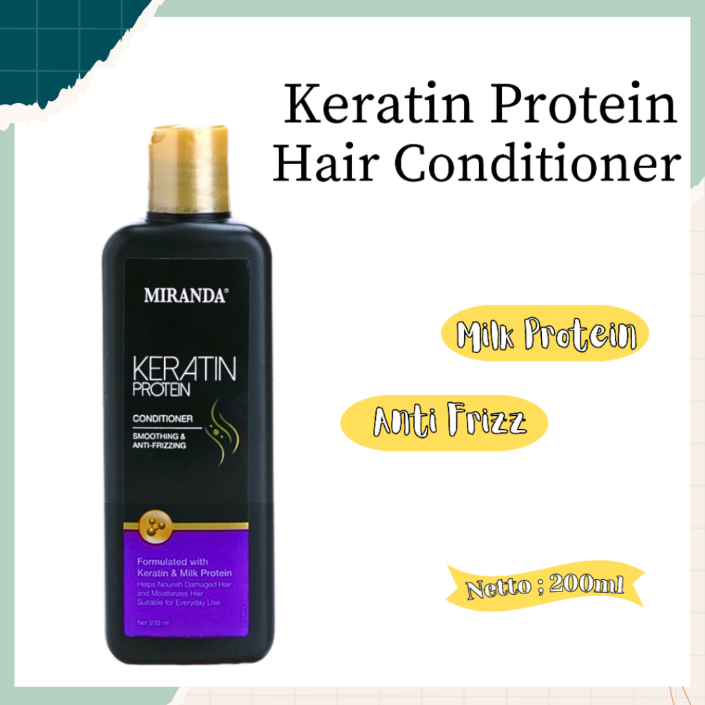Jual Miranda Keratin Protein Hair Conditioner 200ml | Shopee Indonesia