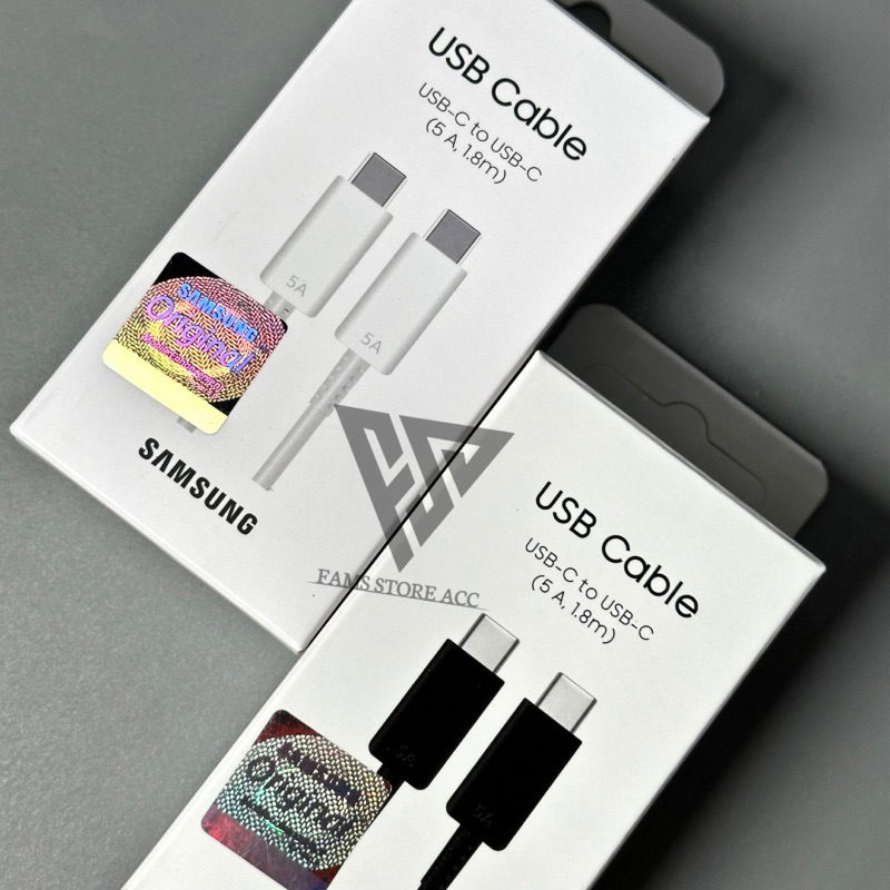Jual KABEL DATA SAMSUNG USB CABLE USB C TO USB-C (5A,1.8M) ORIGINAL 100 ...