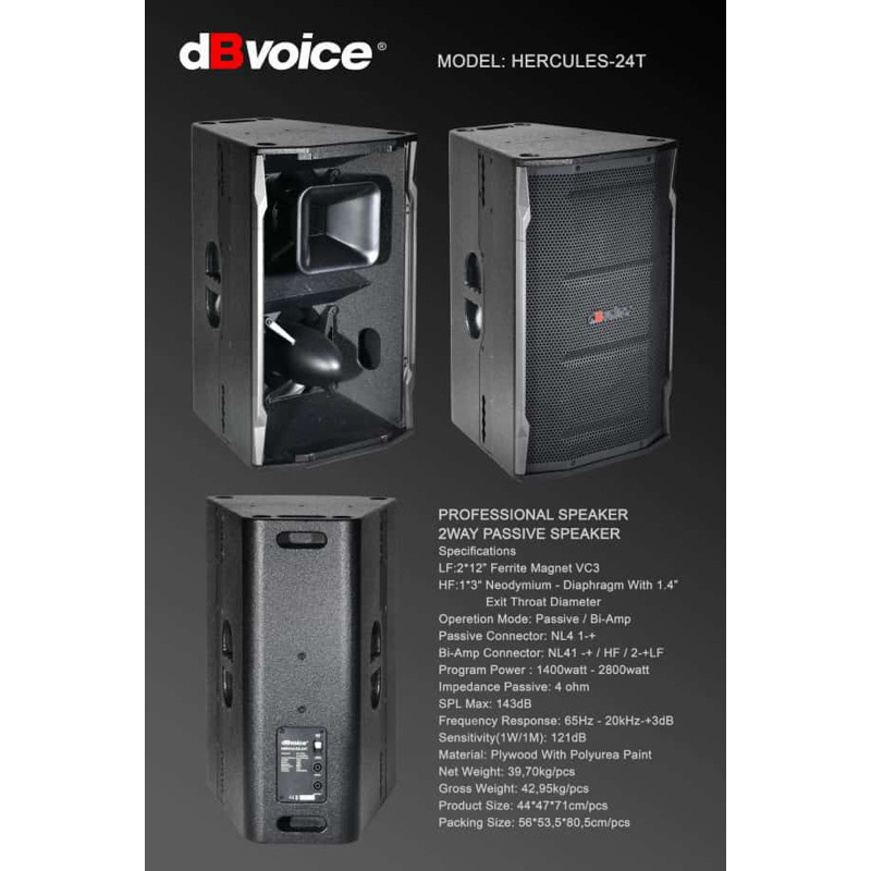 Jual Speaker Pasif dB Voice Hercules 24 T Original Dbvoice Hercules 24T ...