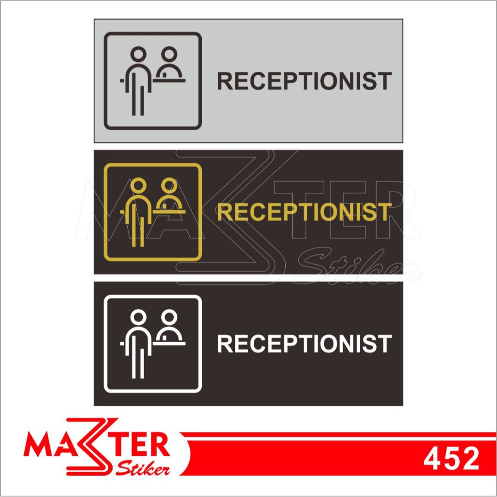 Jual 452 - Stiker Receptionist (Resepsionis), Sticker Vinyl, Premium ...