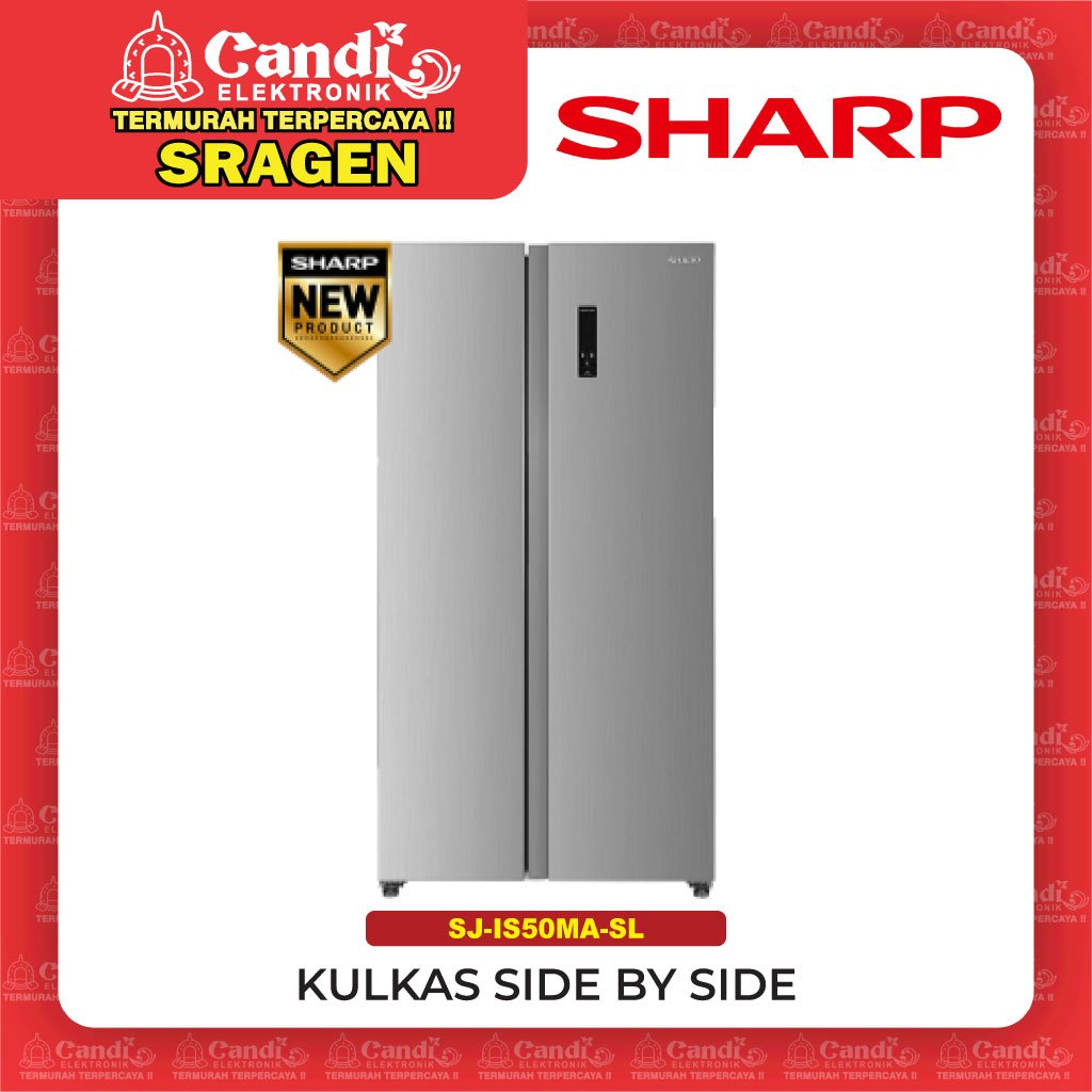 Jual SHARP Kulkas Side by Side 472 Liter LED Touch Screen - SJ-IS50MA-SL | Shopee Indonesia