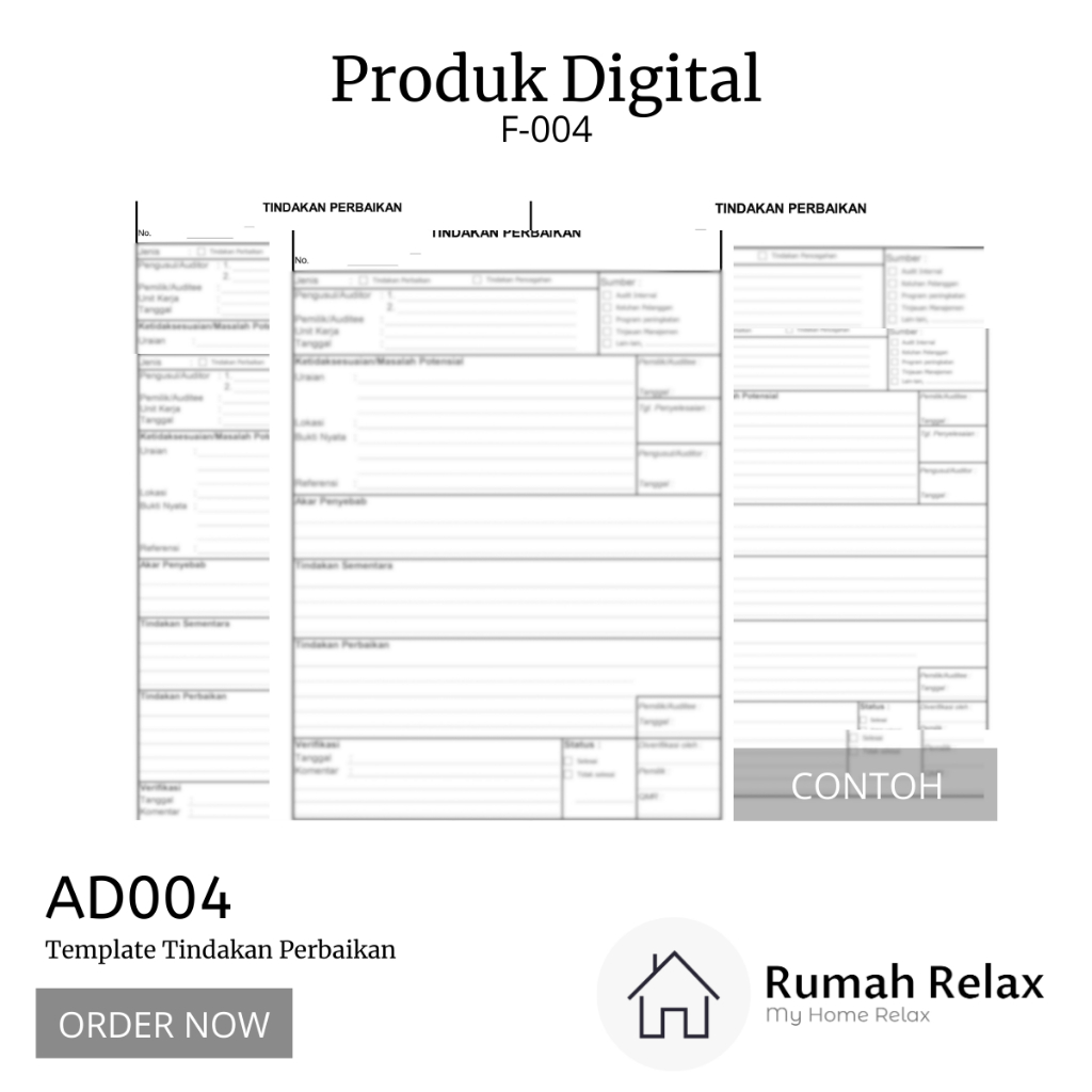 Jual [AD004] Template Monitoring Penyelesaian Tindakan Perbaikan Sesuai ...