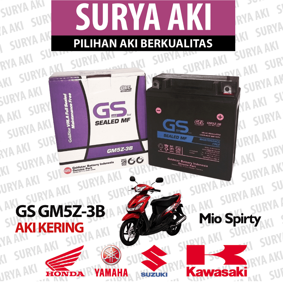 Jual Aki Motor Yamaha Mio Sporty GM5Z-3B Aki Kering MF | Shopee Indonesia