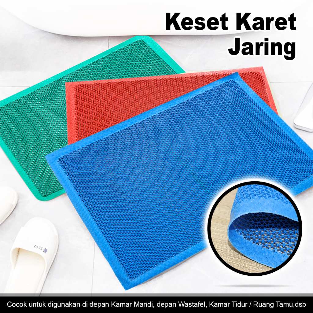 Jual Keset Karet PVC Anti Slip Selip Kamar Mandi Model Jaring 60 x 40cm ...