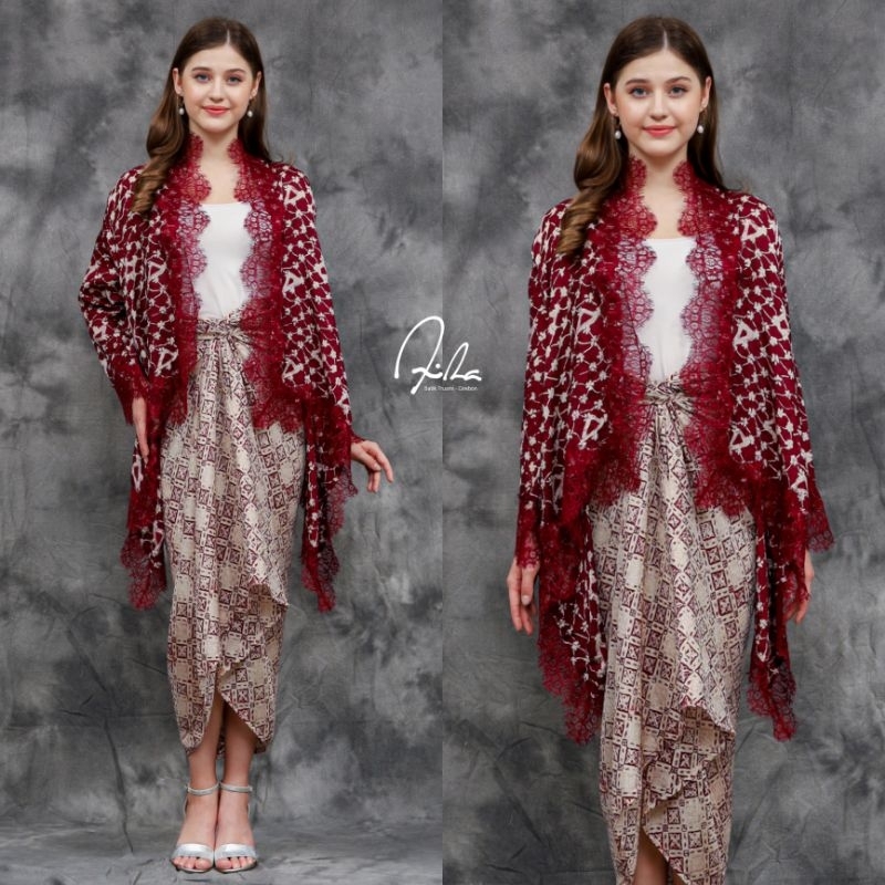Jual AIRA BATIK_ Syntia Set Outer Lace Lilit | Batik Viscose | Kebaya ...