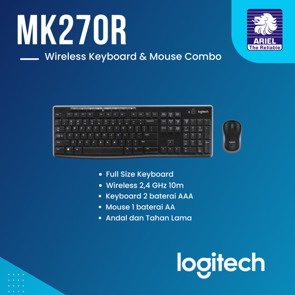 Jual Keyboard Mouse Logitech Combo Mk 270r Mk270r Wireless Shopee Indonesia
