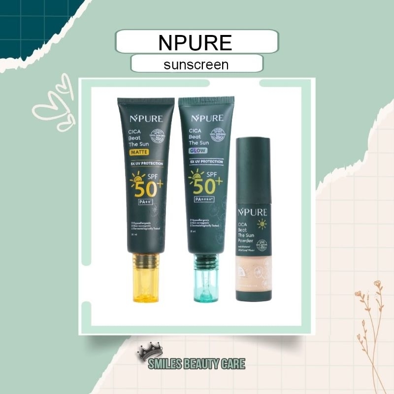 Jual Npure Sunscreen Cica Beat The Sun / Cica Beat The Sunscreen Powder ...