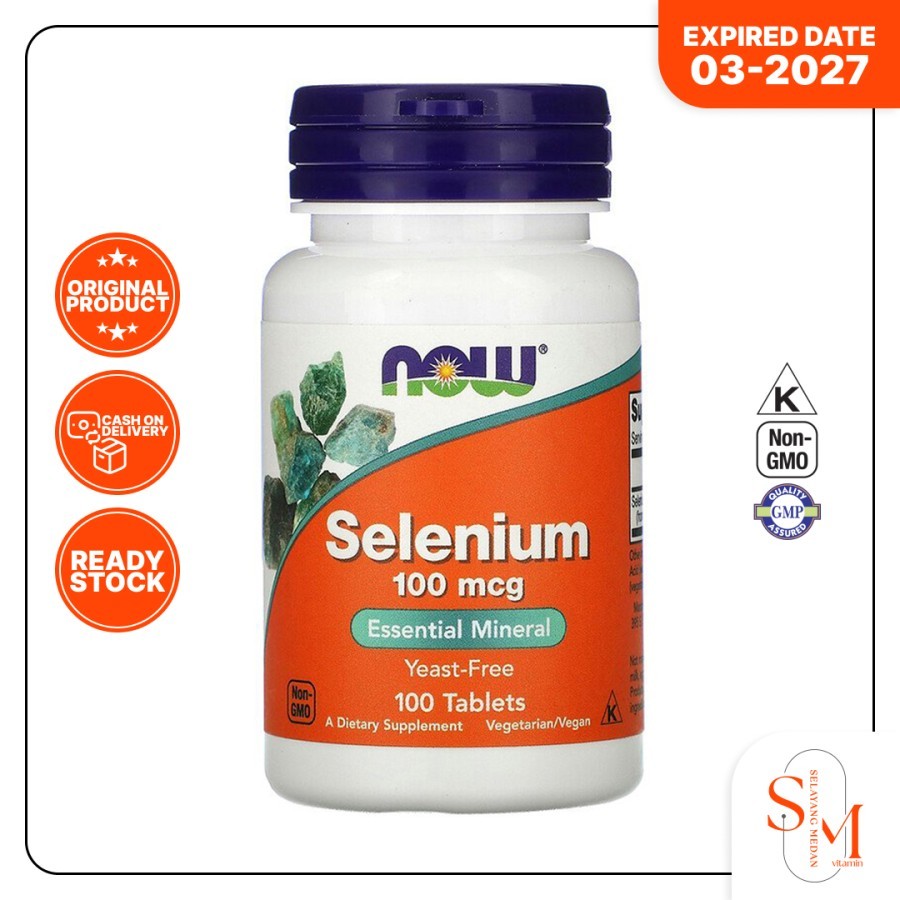 Jual Vitamin Now Foods Selenium 100 mcg 100 Tablets | Shopee Indonesia
