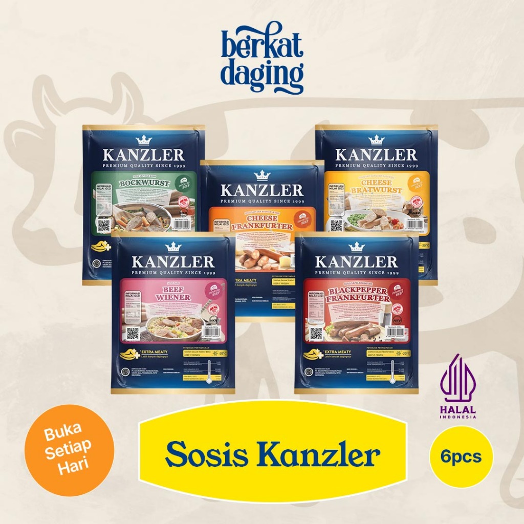 Jual Sosis Kanzler - Original Garlic Bockwurst Cheese Frankfurter Black ...