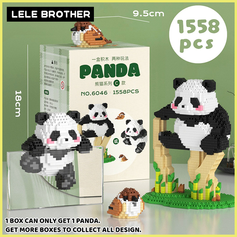 Jual LELE Mainan Nano Block Panda Brick karakter kartun Model Mainan ...