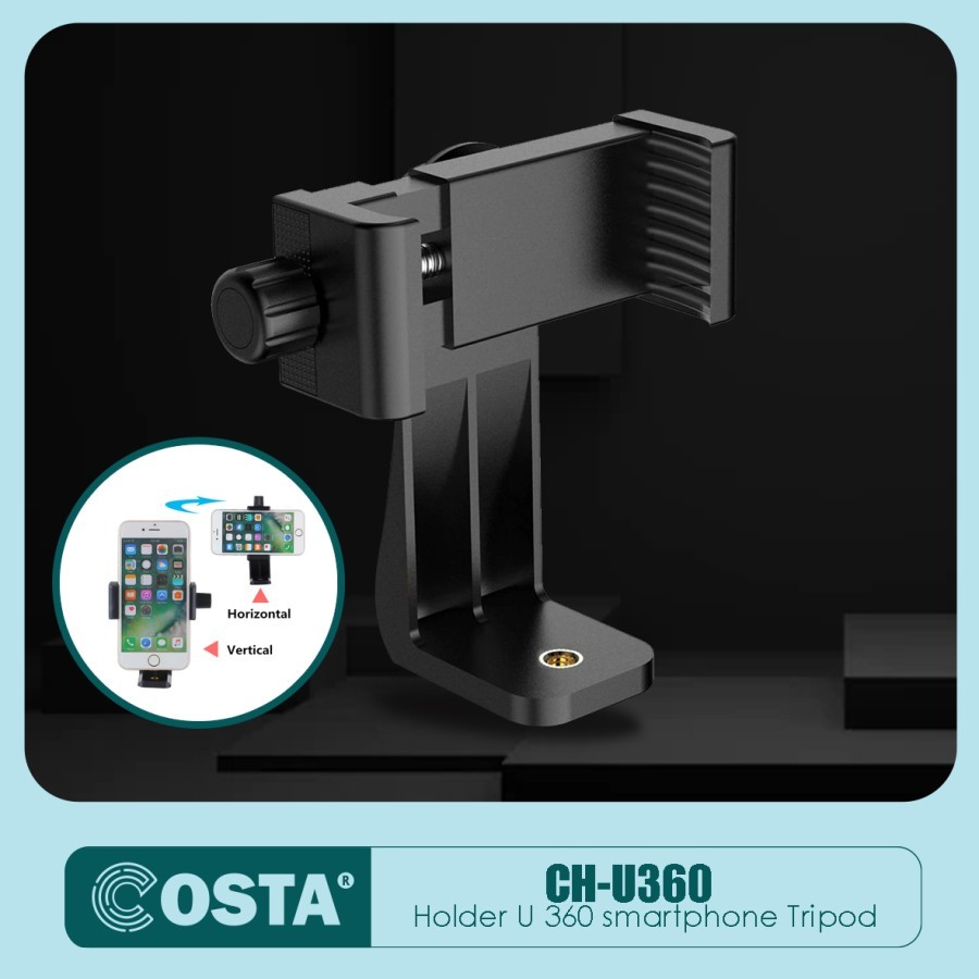 Jual COSTA Holder U 360° Rotatable Mobile Phone Holder Vlog Tripod ...