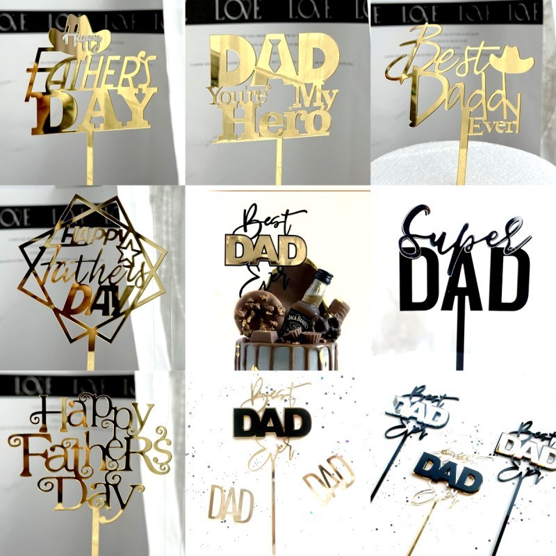 Jual CAKE TOPPER AKRILIK BEST DAD IN THE WORLD DAD YOU'RE MY HERO WE ...