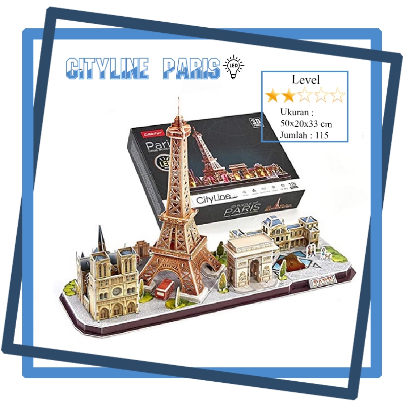 Jual 3D Puzzle Kota Paris Cityline LED Miniatur Pajangan Koleksi ...