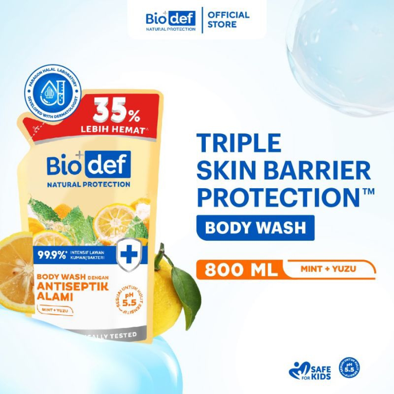 Jual Biodef Natural Protection Body Wash Antiseptik Alami Pouch 800 ml ...
