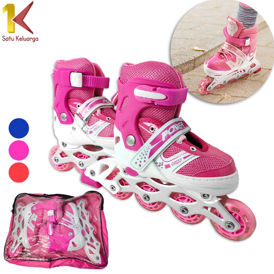 Jual MENARIK Satu Keluarga Sepatu Roda Anak O2 Sepatu Roda Bajaj Anak ...