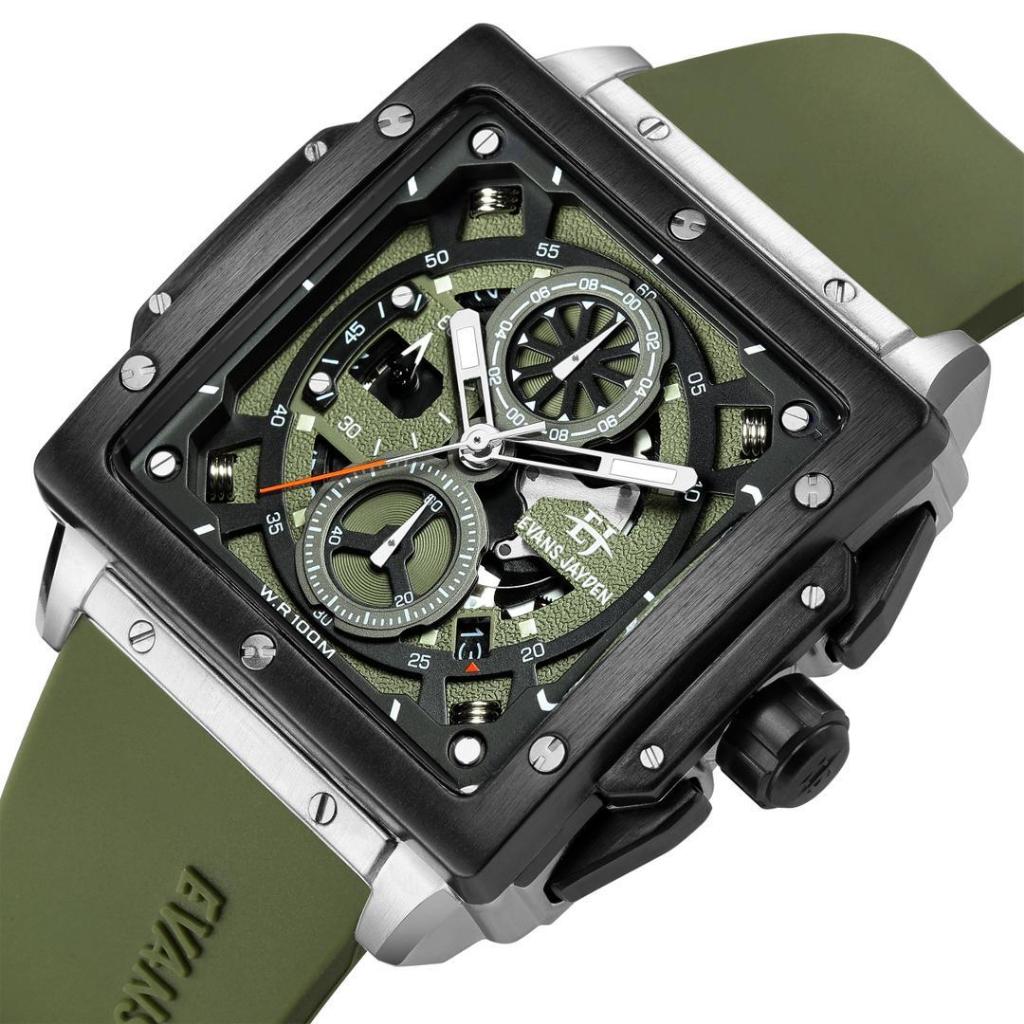 Jual Jam Tangan Pria Evans Jayden 9582 Original Tali Rubber Kaca ...