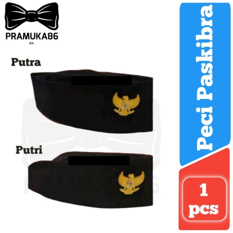 Jual Peci Paskibra Hitam Polos + Pin Garuda Putra Putri / Peci ...