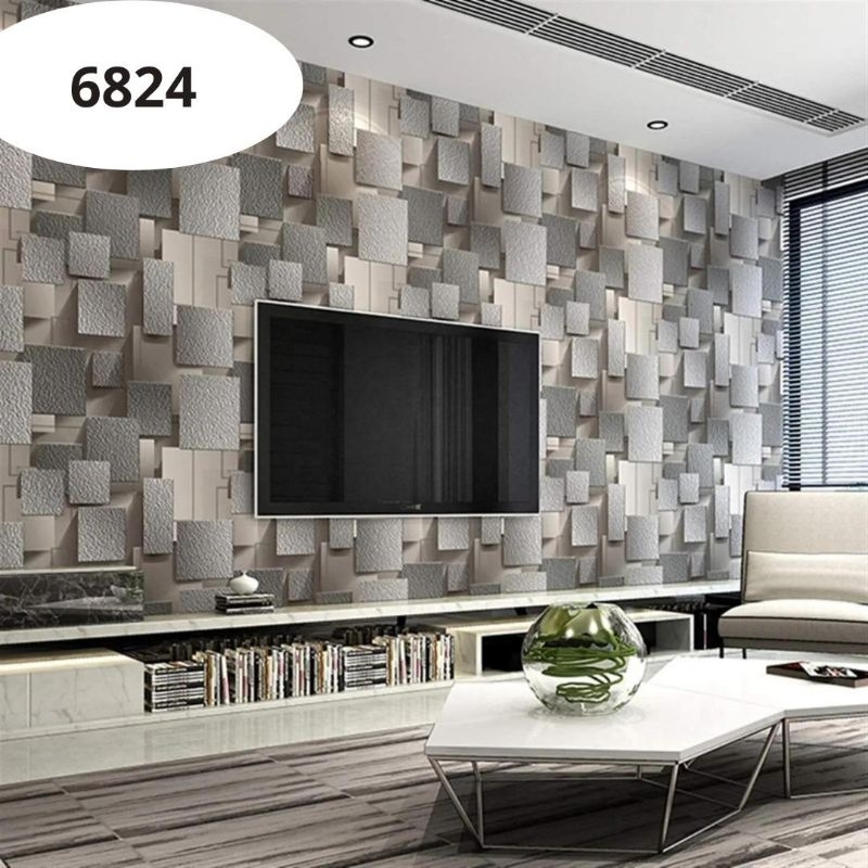 Jual WALLPAPER KOTAK ABU 3D BARU READY PEKANBARU | Shopee Indonesia