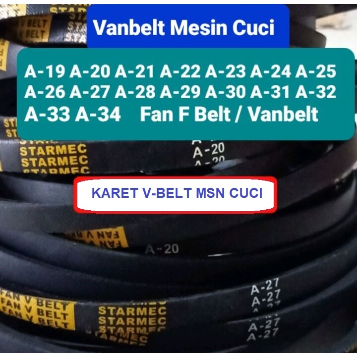 Jual Karet Vanbelt Fanbelt Panbelt Van Fan Pan V Belt Tali Kipas Mesin Cuci Tipe M M25 M26 M27 ...