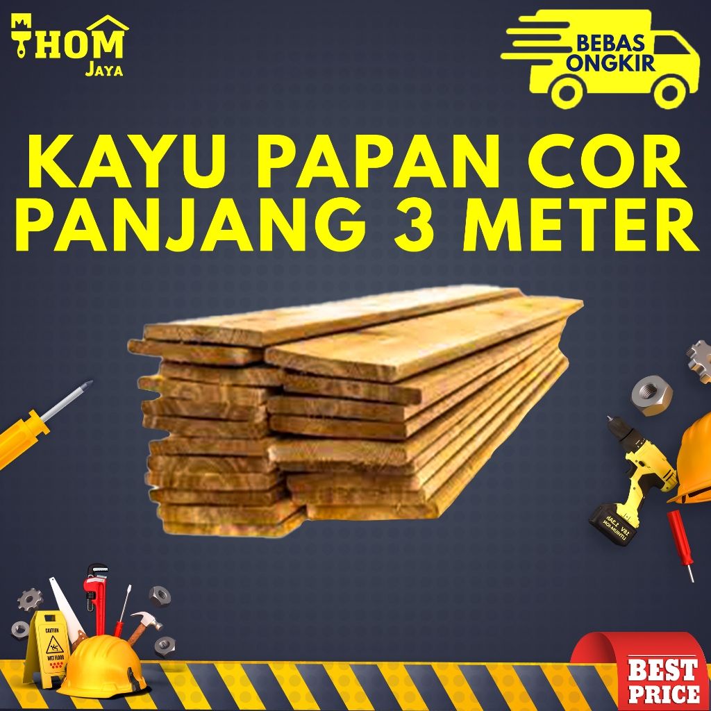 Jual KAYU PAPAN COR / KAYU PAPAN / PAPAN COR JJ - PANJANG 3 METER ...
