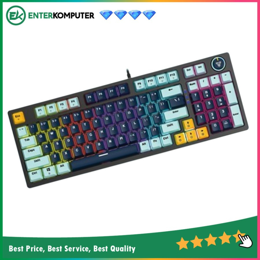 Jual Fantech Atom96 MK890V2 RGB Mechanical Keyboard Navy (Red/Blue Switch) | Shopee Indonesia
