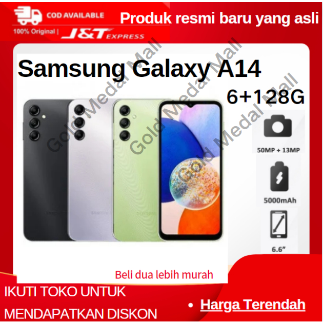 Jual HP SAMSUNG GALAXY A14 G smartphone dengan 6+128GB ingatan, pengenal sidik jari,Garansi1 ...