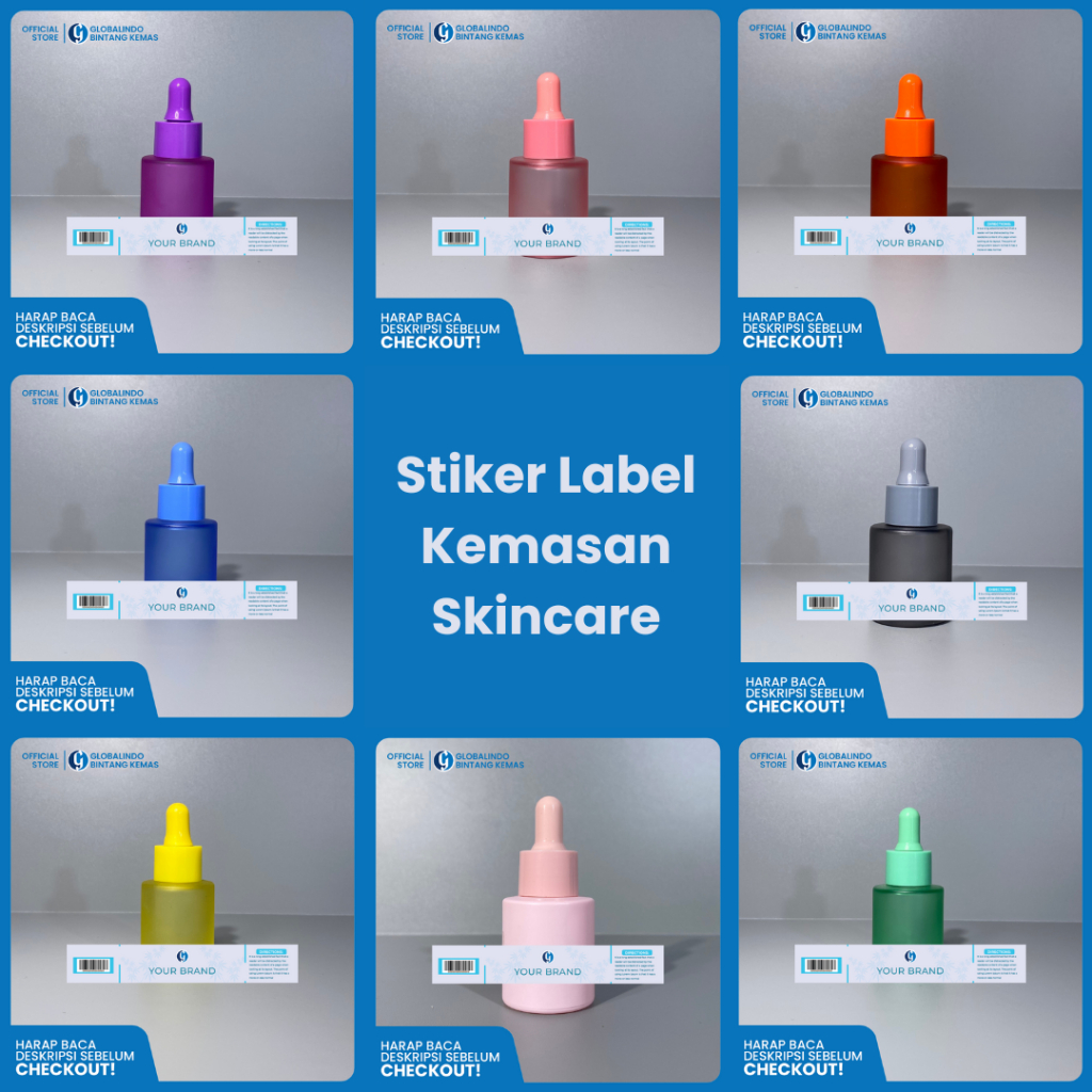 Jual Cetak Label Skincare | Stiker Botol Serum Skincare | Botol Serum ...