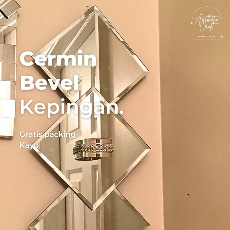 Jual Kepingan Kaca Cermin Bevel Dinding Tebal 5MM | Shopee Indonesia