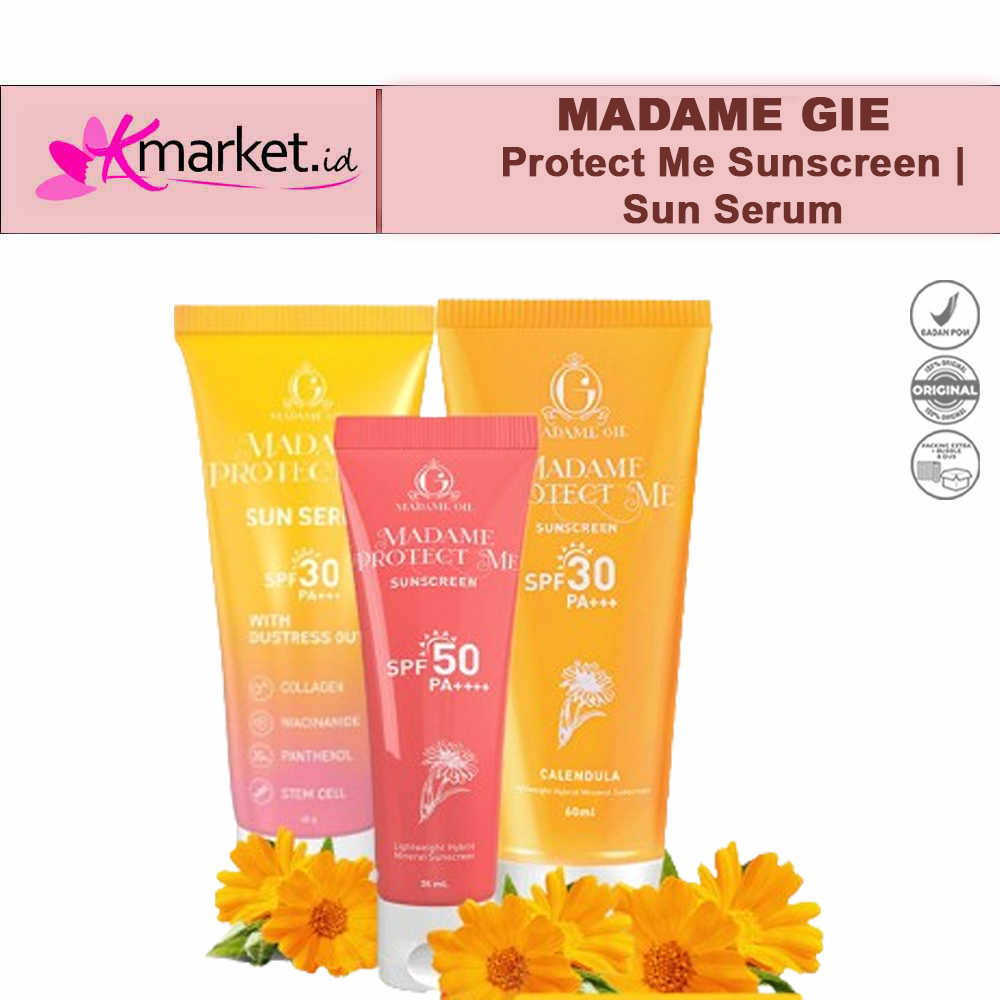 Jual Madame Gie Protect Me Sunscreen SPF 30 PA +++ | SPF 50 PA ++++ | SunSerum SPF30++ With ...