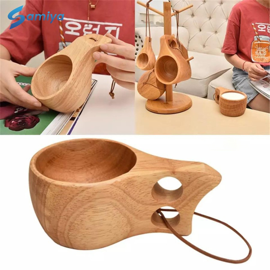 Jual gelas cangkir kayu nordic style outdoor camping travel / wooden ...