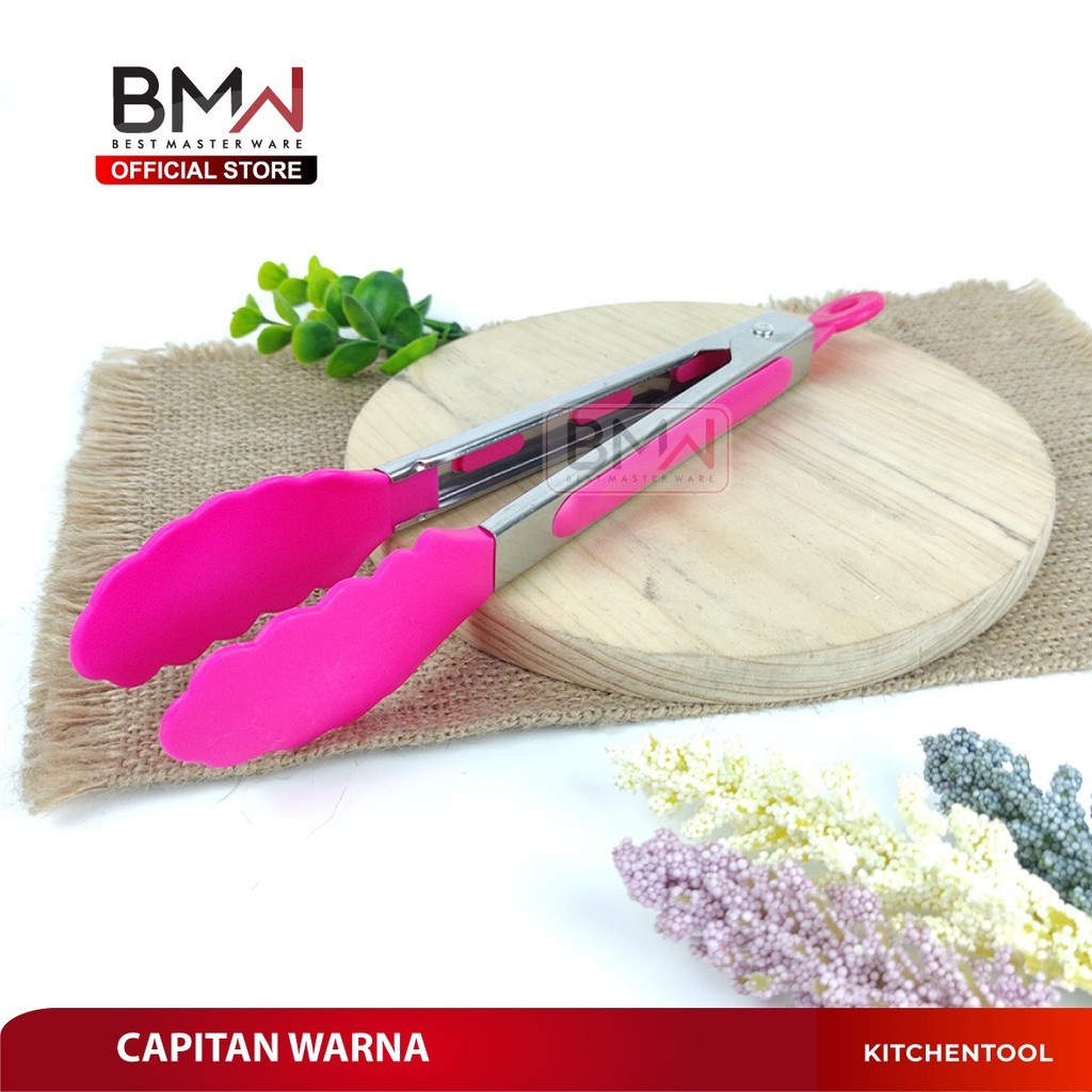 Jual Capitan Kue jepitan makanan Stainless Gagang Plastik Warna 12 Inch ...
