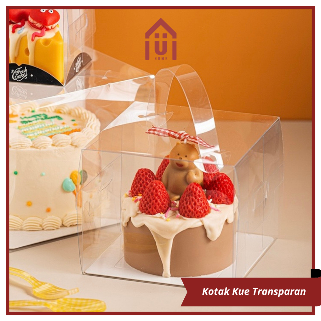 Jual UNISO - BOX KUE MINI SLICE CAKE TRANSPARAN KOTAK MIKA KUE ULANG ...