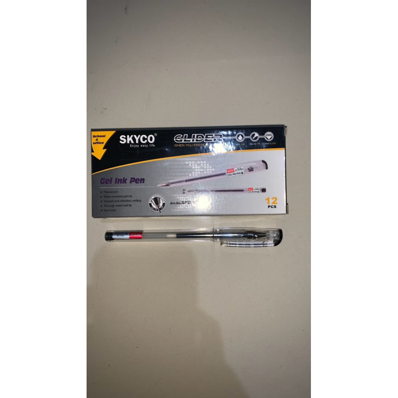 Jual Pulpen Hitam Gel (Black Gel Pen) | skyco | Shopee Indonesia