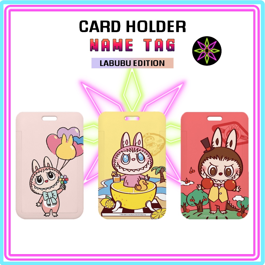Jual Hikari Print ID Card Holder Labubu Edition Nametag Tanpa Tali Card ...