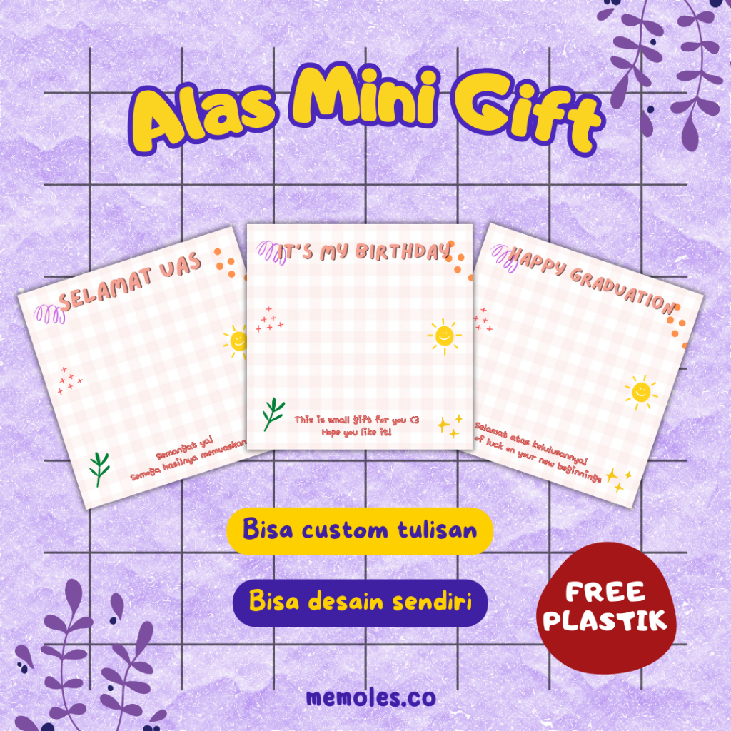 Jual [BACA DESKRIPSI] Alas Mini Gift Snack Custom (Tema 3) | Shopee ...