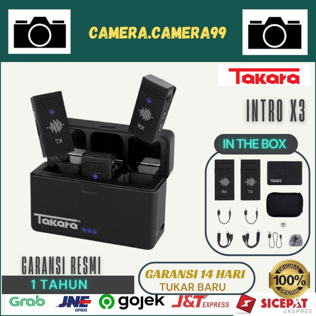 Jual Takara Intro X3 Digital Wireless Mic Microphone with Charging Case ...