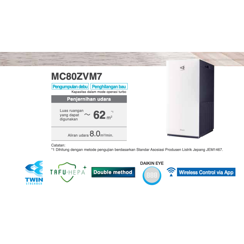 Jual DAIKIN AIR PURIFIER MC80 PET MODE | Shopee Indonesia