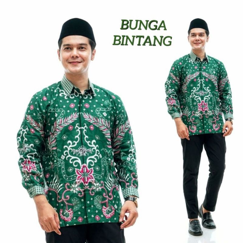 Jual kemeja NU hunga bintang batik NU bunga bintang seragam NU terbaru ...